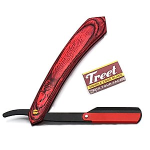 AAProTools Classic Straight Edge Wood Handle Barber Razor Shaving Knife MEN BTS-188