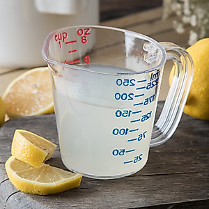 Carlisle FoodService Products 4314107 Commercial Plastic Measuring Cup, 1 Cup, Clear (Pack of 3)