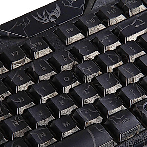 LED 3 Color Backlight/Crackle M-200 Multimedia Ergonomic USB Gaming Keyboard