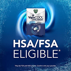 Vicks VapoCool Sore Throat Lozenge Relieves Painful Sore Throat and Mouth, Winterfrost, 16 Count(Pack of 1)