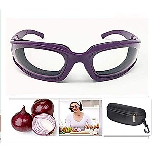shenghang Onion Goggles Tear Free Saftey Glasses for Kitchen。Anti-tear, Dustproof, Anti-fog, Windproof。 (Purple)