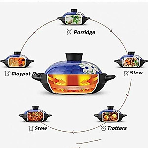 MYYINGBIN 27.5cm Moroccan Tagine Pot Ceramic Casserole Slow Cooker High Temperature Resistance Stewpot Suitable for Oven Gas Stove Microwave Oven Electric Ceramic Stove
