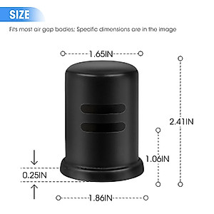 Dishwasher Air Gap Cover D201-1-62 Fits Most Air Gap Bodies with Solid Brass Inside and Black Stoving Varnish Surface, Cap Only, Pack of 1