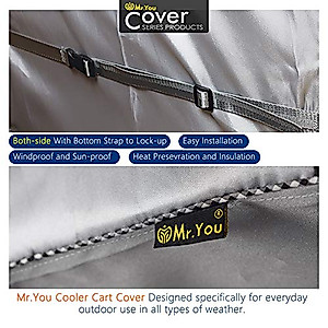 Mr.You Cooler Cart Cover - Universal Fit for Most 80-100 QT,Waterproof Thickened Fabric,Rolling Cooler (Patio Cooler,Beverage Cart, Rolling Ice Chest) Protective Cover