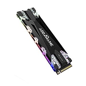 Addlink Addgame X70 2TB RGB SSD 3500 MB/s Maximum Read Speed Internal Solid State Hard Drive - M.2 PCIe 3.0 NVMe Gen3X4 TLC 3D NAND SSD with Heatsink (ad2TBX70M2P)