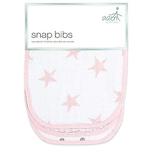 aden + anais Essentials 100% Cotton Muslin Burpy Bib – Super Absorbent, Soft 3-Layer Baby Bib for Boys & Girls with Snap-Closure for Teething, Eating, Drooling, 3-Pack, Doll