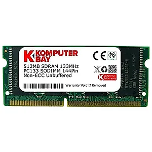 KOMPUTERBAY 512MB SDRAM SODIMM (144 Pin) 133Mhz PC133 RAM for Brother Printers