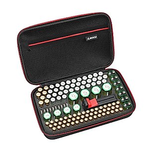 RLSOCO Battery Organizer Storage Case - Waterproof Holder Stores Up to 120+ Batteries: AA AAA C D 9V and More (Case Only,Batteries ＆ Battery Tester are Not Included)(Black)