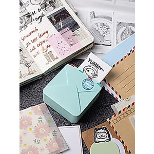 Phomemo M02S 300DPI Pocket Printer, Gift Box Set Include 6 Rolls Thermal Sticker Label Paper, Mini Bluetooth Smart Phone Printer Compatible with iOS & Android, Print for Work, Home, Study - Green