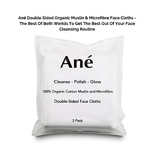 3 Pack Double Sided Muslin & Microfibre Face Cleansing Cloths