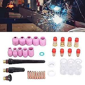 TIG Welding Accessory Kit, Arc Welder Accessories Body Stub Gas Lens Durable Collet Easy Installation for WP‑17/18/26