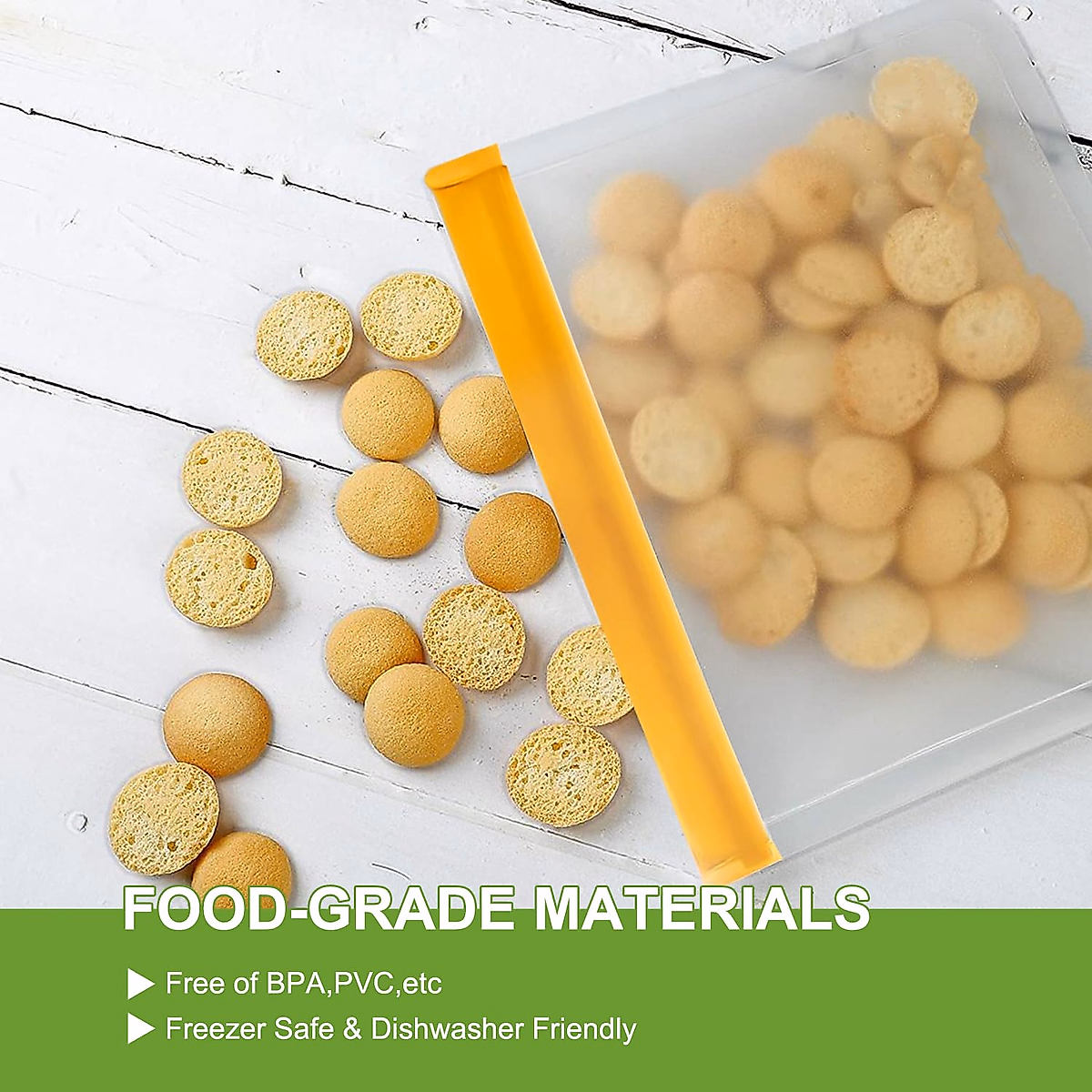 10PCS Reusable Silicone Food Storage Bags Freezer Bags for Sandwiches,2large bags silicone bags reusable storage,4 Reusable silicone bag Sandwich Bags,4Reusable silicone ziplock bags Snack Bags