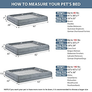WNPETHOME Orthopedic Dog Beds for Large Dogs, Extra Large Waterproof Dog Couch with Removable Washable Cover & Anti-Slip Bottom, XL Dog Crate Bed with Sides