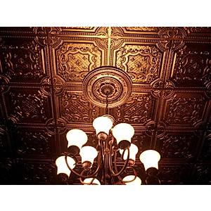 Ceiling Tin Tiles Farmhouse Tin Ceiling Tiles for Cafe Club Salon Hotel Store Bar 2'x2' PL38 Archaic Copper 10pcs