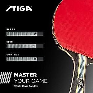 STIGA Titan Performance Ping Pong Paddle - 5-ply Ultra-Light Blade - 2mm Premium Sponge - Flared Handle for Premium Grip - Performance Table Tennis Racket for Advanced Play