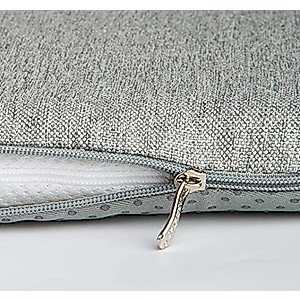 Modmetal Linen Seat Cushion with Laces Soft Chair Cushion with Machine Cover for Dining Chair Tatami Office Chair-Light Brown 44x40x39cm(17x16x15inch)