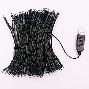 XUNATA Waterproof String Lights Outdoor, 50 LEDs 33ft Starry USB Powered 8 Modes Setting Light, for Indoor Outdoor Wall Decoration Wedding Party Home Garden(White)