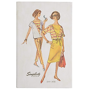 Simplicity Vintage Dress 1950's Fashion Hardcover Notebook Journal for Women, 120 Sheets, 5.5'' x 8.5''