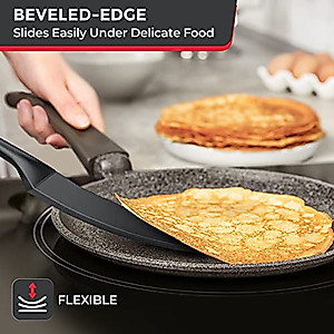 Mueller EuroPhoria Series Spatula, Heat Resistant Nylon Kitchen Turner, Cooking Utensils for Flipping Pancakes, Eggs, Burgers, Crepes and More, Perfect for Nonstick Cookware, Grey