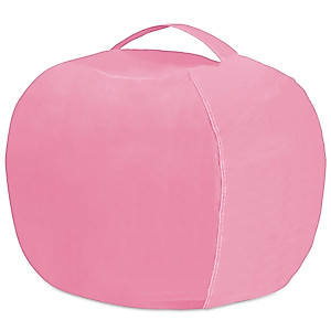 Posh Stuffable Kids Stuffed Animal Storage Bean Bag Chair Cover - Childrens Toy Organizer, X-Large 48" - Solid Pink