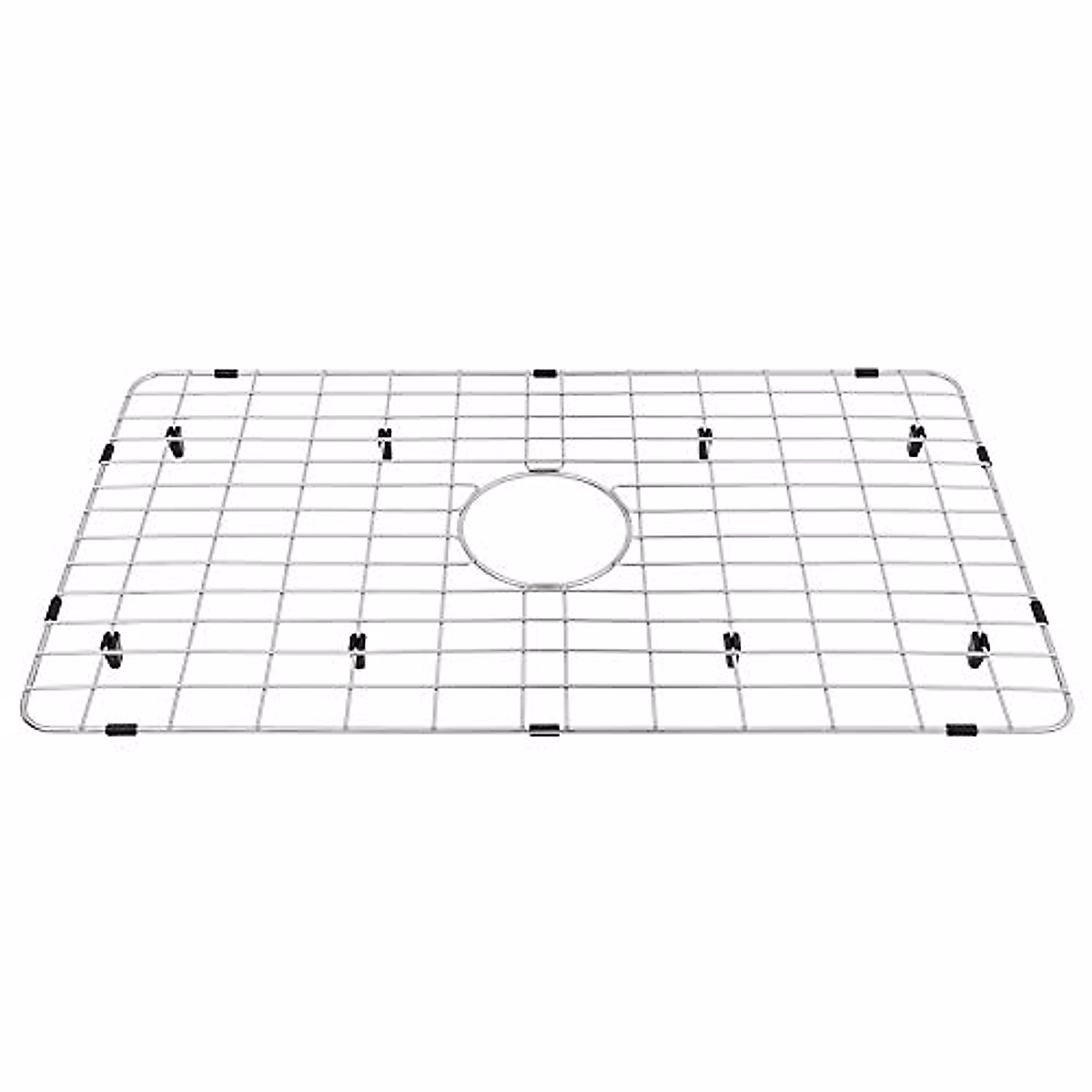 MONSINTA Kitchen Sink Grate and Sink Protectors for Kitchen Sink, Kitchen Sink Bottom Grid, 27 3/8" x 15 3/8" Sink Grid, Sink Protector with Center Hole for Single Sink Bowl