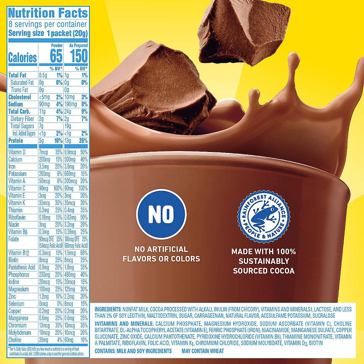 Carnation Breakfast Essentials Light Start Oral Supplement Chocolate 0.705 oz. Packet 64 Ct