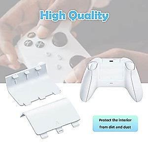 Mcbazel Battery Cover for Xbox Series X/S, Universal Replacement Battery Back Shell Door Lid Repair Part for Xbox Series S/X Controller (6 Packs) - White (NOT for Xbox One/Elite 1&2 Controllers)