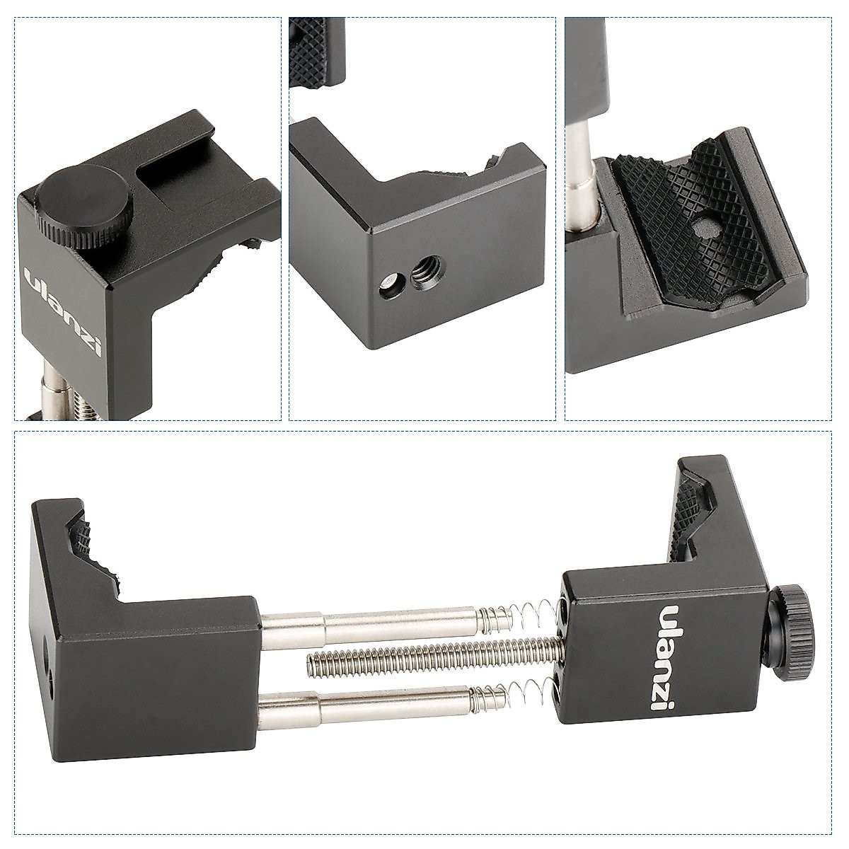 ULANZI Aluminum Phone Tripod Mount with Cold Shoe Mount, Smartphone Video Rig Tripod Mount Adapter for iPhone 11 Pro Max XS X 8 Plus Samsung Galaxy Google Pixel OnePlus One Sony Mobile Phones