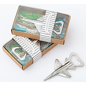 50 Packs Airplane Bottle Openers for Pilot/Veteran Adventure Travel Baby Shower Wedding Birthday Party Gifts Decorations Souvenirs for Guests with Individual Package (silver)