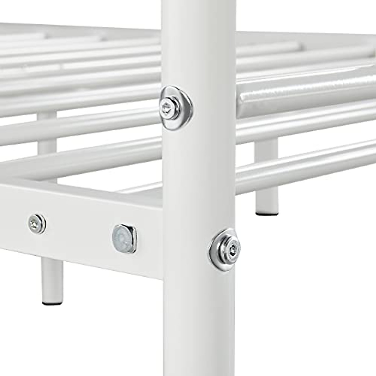 Yaheetech Metal Bed Frame Platform with Headboard and Footboard Mattress Foundation No Box Spring Needed Under Bed Storage Strong Slat Support Twin Size White