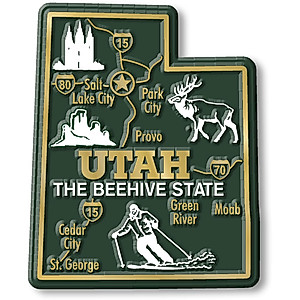 Utah Giant State Magnet by Classic Magnets, 2.6" x 3.2", Collectible Souvenirs Made in The USA