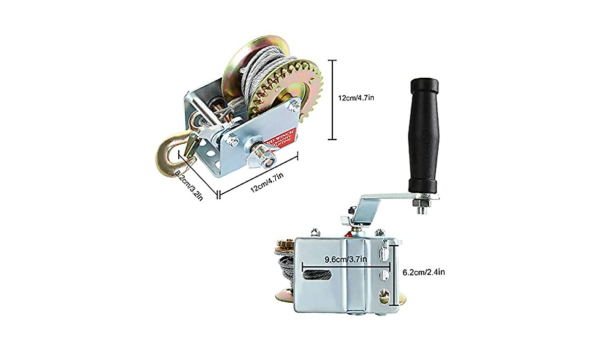 ASelected 800lbs Hand Winch - Heavy Duty Crank & Cable