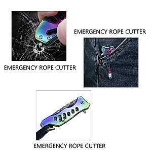 ALBATROSS EDC Cool Tactical Folding Pocket Knife with Modern Damascus Steel Blade, SpeedSafe Spring Assisted Opening Knifes with Liner Lock,Pocketclip,Glass Breaker,Seatbelt Cutter, Gifts Box (Multi)