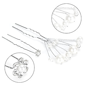 REVEW 23pcs Bridal Hair Comb Accessories Wedding Hair Accessories For Brides Bridal Hair Pins Crystal Pearls Flower Headpiece Hair Pins Decorative