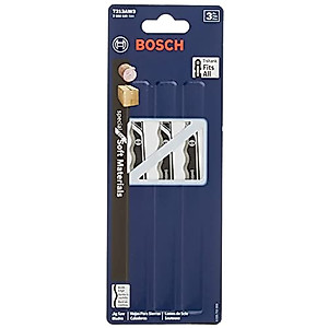 BOSCH T313AW3 3-Piece 6 In. Knife Edge Special for Soft Materials T-Shank Jig Saw Blades