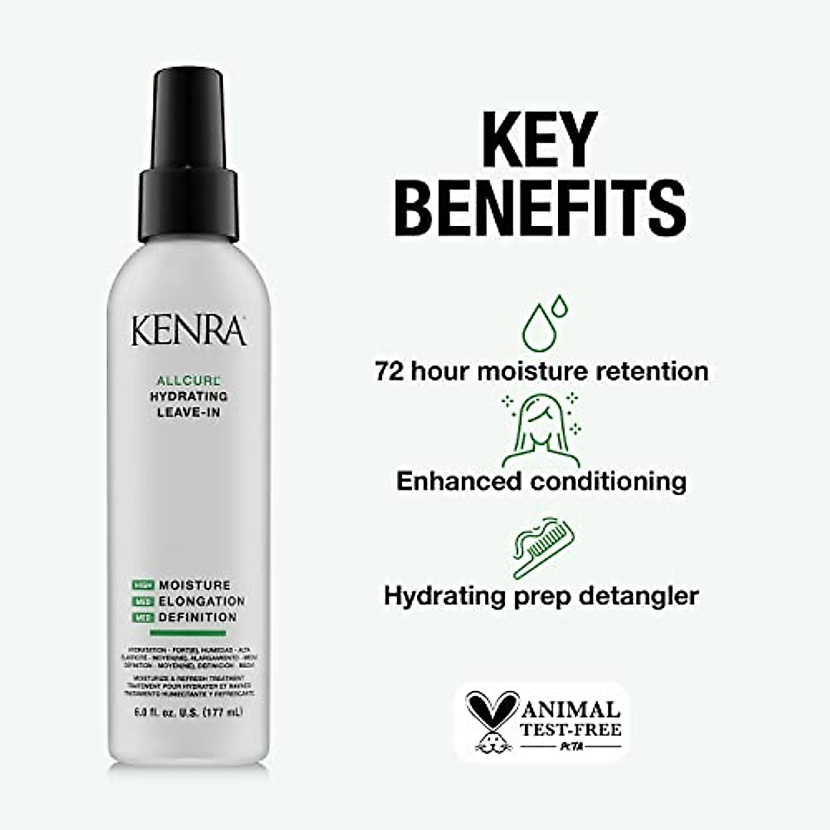 Kenra AllCurl Hydrating Leave-In |Leave-In Conditioner | Hydrates, Detangles, & Preps Curls | 72 Hour Moisture Retention | Wavy, Curly, Coily Hair | 6 oz