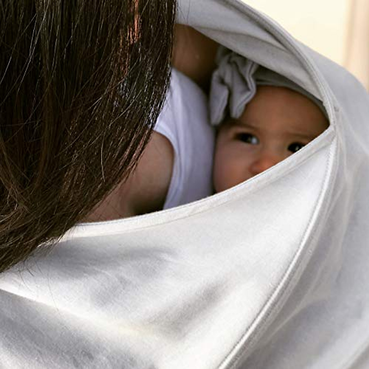 First and ONLY Multi-Use Nursing Cover You Don't Need to Hold Up to See in Breathable with 360 Coverage, Breastfeeding Scarf, Canopy, Car Seat Cover, Poncho (Latte Stone Grey) infineni by nenikanopi