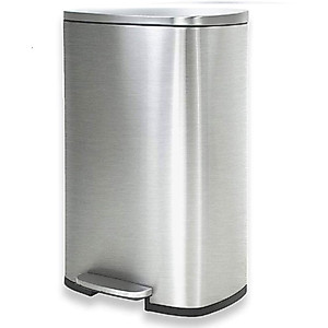 Payhere Bathroom Trash Can for Kitchen Office Home, 13 Gallon Touchless Waste Container with Lid Brushed, Stainless Steel Oval Shape Automatic Sensor 50L Commercial Garbage Bin Mute Design (Silver)