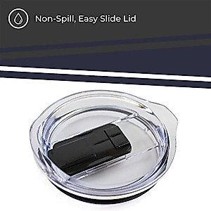 Campus Colors Stainless Steel, Double Walled, Vacuum Insulated, Reusable Tumbler with Slider-Top Lid for Travel, Sports, and Coffee, 18 oz (Michigan Wolverines - Blue,)