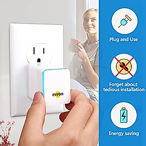 Evron Ionizers for Home,Negative Ion Plug In Folding Prongs Mobile Ionizer with Output up to 20 Million Negative Ions/Sec (Blue light 2 Pack)
