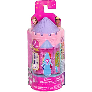 Mattel Disney Princess Tower Surprise Small Dolls & Accessories, Stacking Playsets with 4 Surprises & Friend from Disney Movies (Styles May Vary)