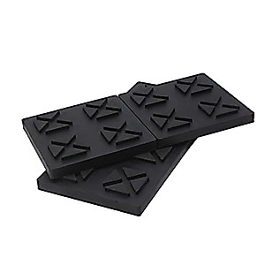 Homeon Wheels RV Leveling Block Flex Pads,Rubber RV Mat Apply to Uneven sufaces for Leveling Blocks & stabilizer,Black(8.5” x 8.5”)