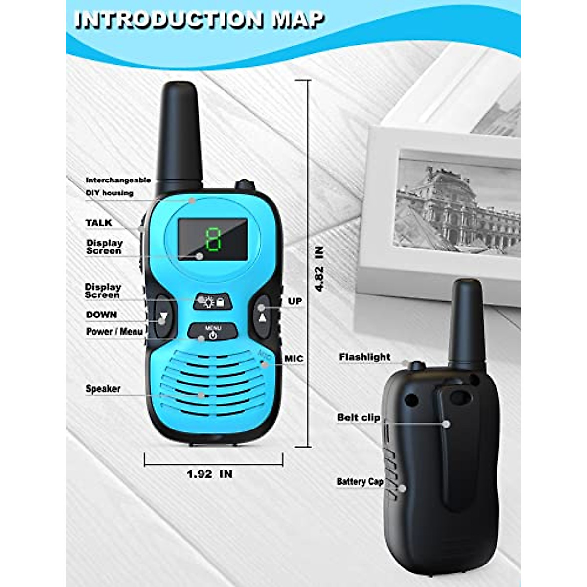 Walkie Talkies for Kids Rechargable 3Pack：Toys and Gifts for 3-12 Year Old Boys Girls - Long Range Wakie-Talkies for Camping Hiking Outdoor Party