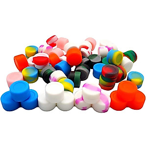 pizety 2ML 100Pcs Silicone Containers Non-Stick Containers Multi Use Storage Reusable Oil Storage Jars