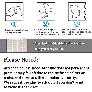 Ewong 3D Butterfly Wall Decor - 66Pcs Black Butterfly Decoration Party Cake Decorations - Removable Waterproof Butterfly Wall Decal Birthday Home Room Decor Bathroom Bedroom Sticker & Murals