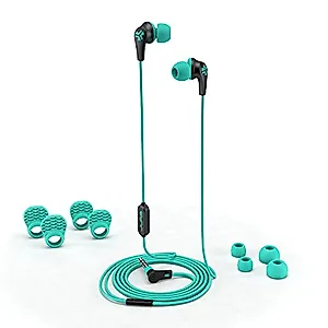 JLab JBuds Pro Signature Earbuds, Titanium 10mm Drivers, Music Controls, Universal Mic, Custom Fit with Cush Fins, Teal