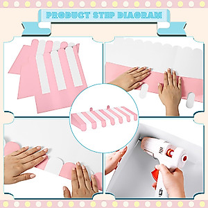 4 Pack Circus Awning Decoration 3D Awning Wall Decorations Carnival Tent Mardi Gras Circus Theme Party Decorations Carnival Stand Decor for Carnival Party Favors (Pink and White)