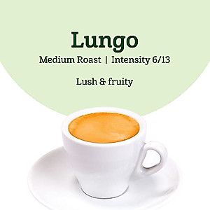 Amazon Fresh Lungo Medium Roast Aluminum Capsules, Compatible with Nespresso Original Brewers, Intensity 6/13, 50 Count (5 Packs of 10)