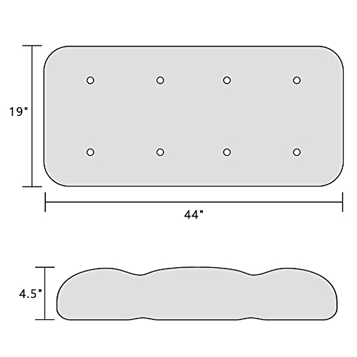 INFBLUE Tufted Bench Cushion for Outdoor Furniture Patio Swing Cushions Overstuffed Outdoor Loveseat Cushions with Round Corner 44" x 19" (44'' x 19'' x 5'', Dark Grey)