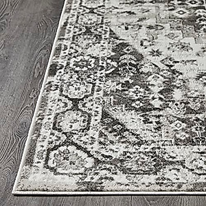 LOOMAKNOTI Rhane Adleigh 5' x 7' Gray Oriental Indoor Area Rug